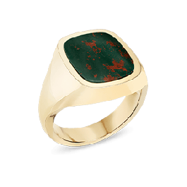 Stone Set Cushion Signet Ring | Rebus Signet Rings